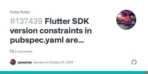 flutter sdk version constraints in pubspec yaml are mangled in