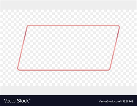 Rose Gold Glowing Rounded Rectangular Shape Frame Vector Image