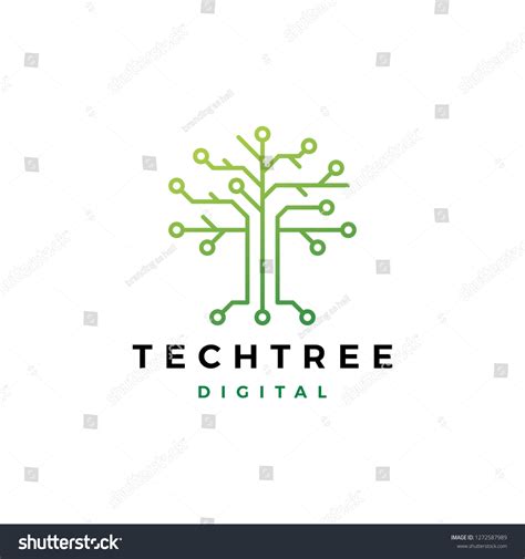 Tech Tree Electrical Circuit Digital Logo Stock Vector Royalty Free 1272587989