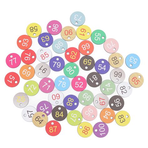 50pcs round plastic number tags plastic number labels for beekeeping