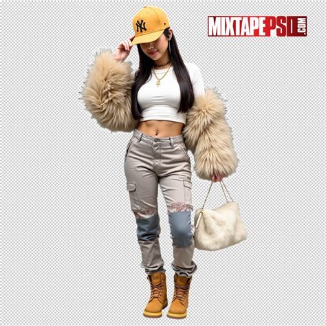 Hip Hop Model Png Female Dressed In Urban Streetwear