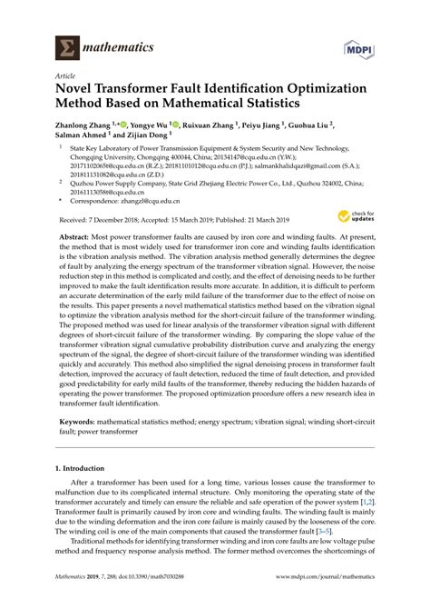 pdf novel transformer fault identification optimization method based