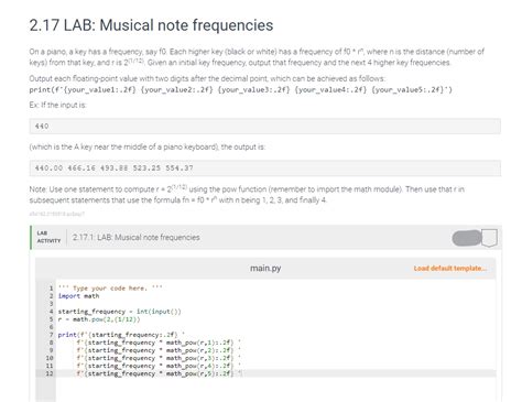 Answered 2 17 Lab Musical Note Frequencies On A… Bartleby