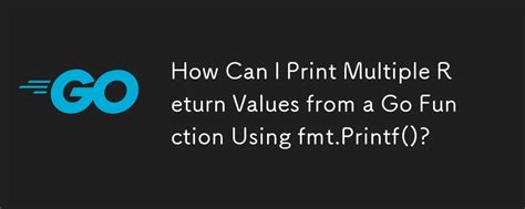 如何使用 Fmtprintf 列印 Go 函數的多個回傳值？ Golang Php中文網