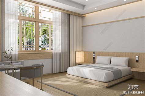 日式酒店客房su模型下载【id1142512984】知末su模型网