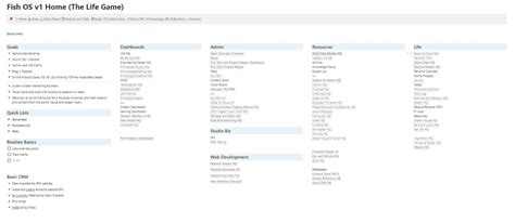 My Master Notion Quick Link Dashboard Rnotion