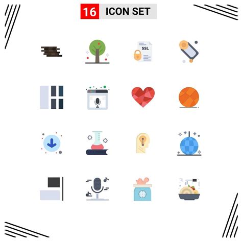 User Interface Pack Of 16 Basic Flat Colors Of Collage Cleaning Banking Bath Ssl Editable Pack
