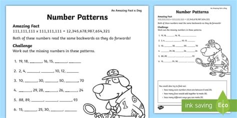 Ks1 Primary Resources Number Patterns Worksheet