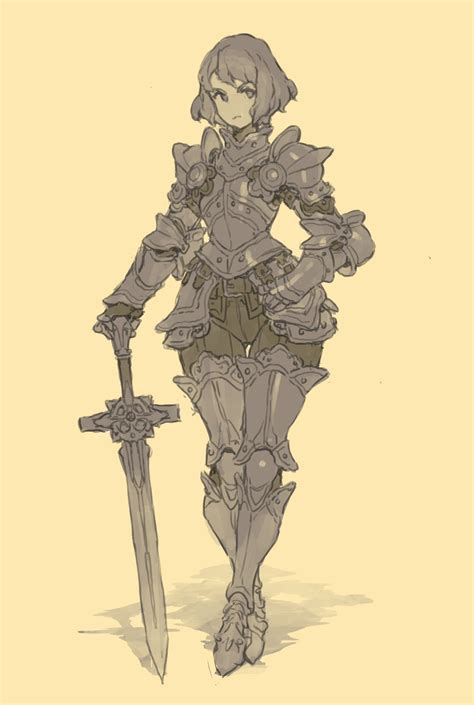 Nrcgray Original Highres 1girl Armor Bevor Breastplate Couter