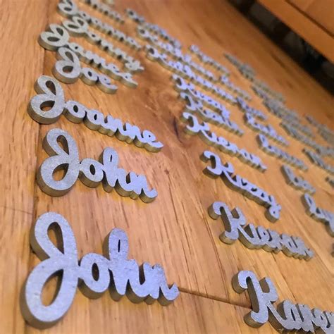 Table Place Names Coloured Wedding Party Accessory No9 Creations