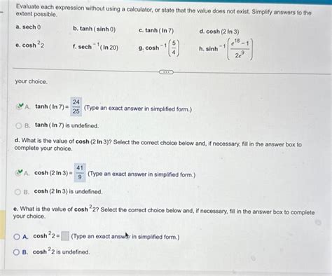 solved evaluate each expression without using a calculator