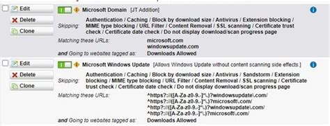 microsoft updates blocked despite being excluded from web filtering