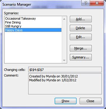 What If Analysis Using Excel Scenarios My Online Training Hub