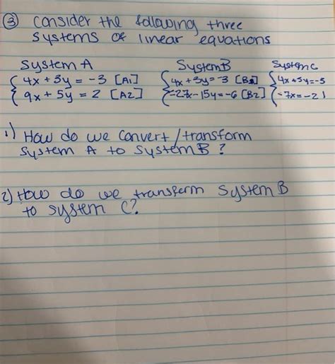 Solved ③ consider the following three systems of linear Chegg com