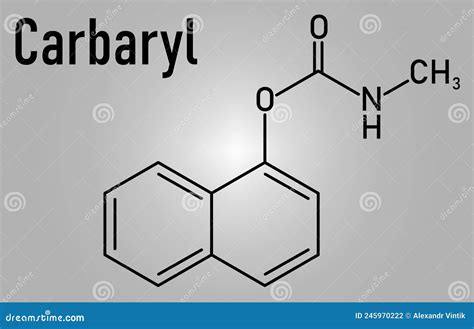 Carbaryl Or Carbaril Insecticide Molecule Carbamate Class Skeletal Formula Vector