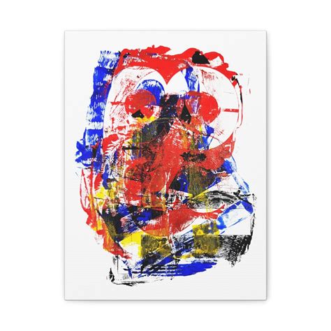 Abstract Number 8 Art Print On Canvas Bold Primary Colors Etsy