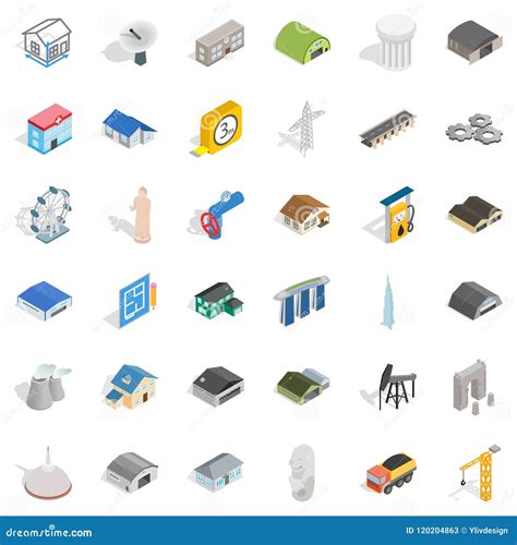 Engineering Icons Set Isometric Style Stock Vector Illustration Of