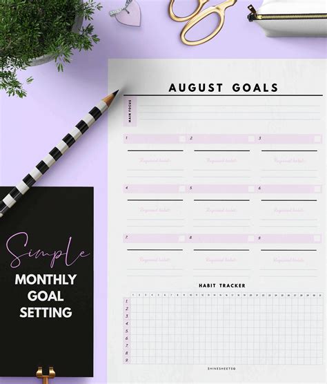 Free Printable Monthly Goal Planner To Help You Plan And Track Your Goals