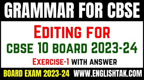 Editing Exercise 1 For Class 10 Editing For 10 Board Exam 2023
