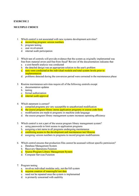 Auditing CIS Practice EXERCISE MULTIPLE CHOICE Which Control Is Not Associated With New