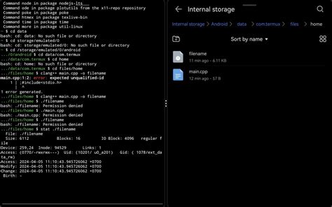 Help Termux Wont Run My Cpp File Bashfilename Permission Denied Rtermux