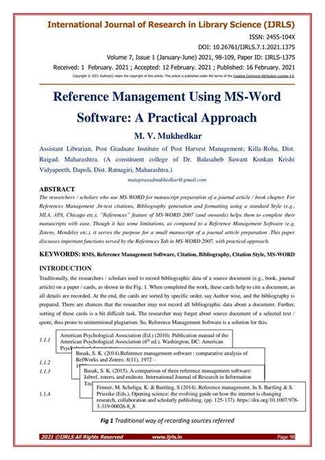 SOLUTION: Reference management software - Studypool