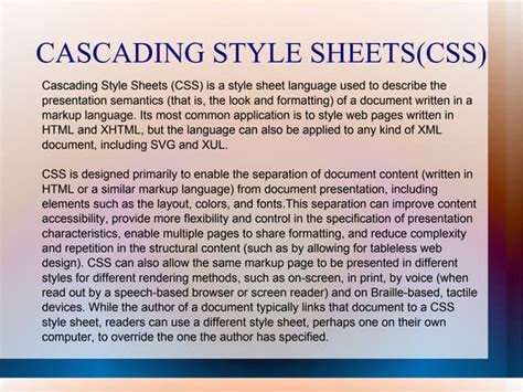 Introduction To Cascading Style Sheets Css Ppt