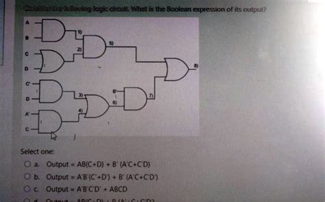 SOLVED Logic Circuit What Is The Boolean Expression Of Its Output Select One A Output AB