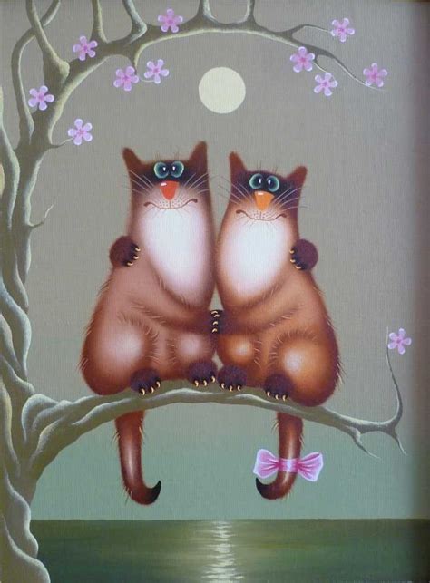 Картинки с нарисованными прикольными кошками