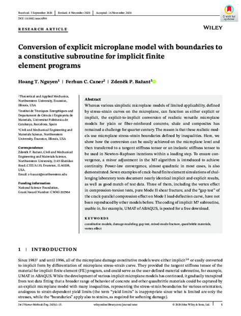 pdf conversion of explicit microplane model with boundaries to a