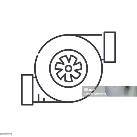 터보 차저 아이콘 선형 절연 일러스트레이션 얇은 선 벡터 웹 디자인 사인 흰색 배경에 편집 가능한 스트로크가 있는 개요 개념 기호 강철에 대한 스톡 벡터 아트 및 기타