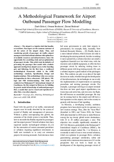 Pdf A Methodological Framework For Airport Outbound Passenger Flow Modelling