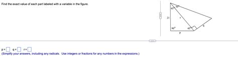 Solved Find The Exact Value Of Each Part Labeled With A