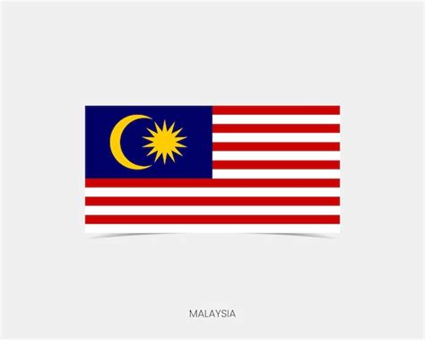 Premium Vector Malaysia Rectangle Flag Icon With Shadow