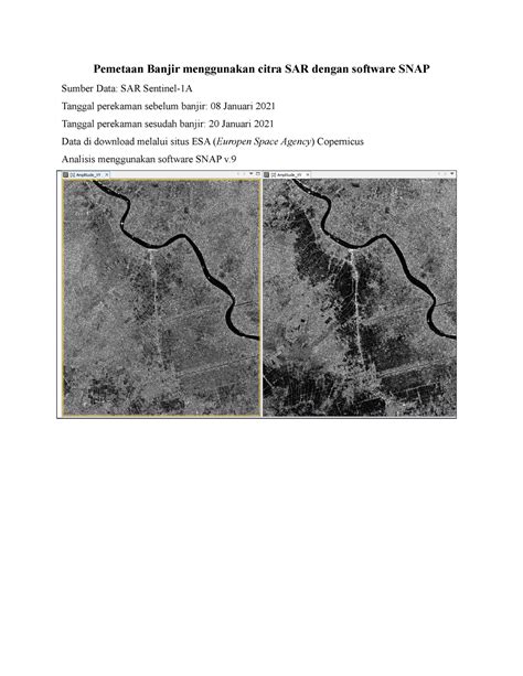 Pemetaan Banjir Menggunakan Sar Dengan Software Snap Pemetaan Banjir
