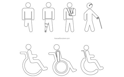 Disabled Logo Autocad Block Different Versions Free Cad Floor Plans