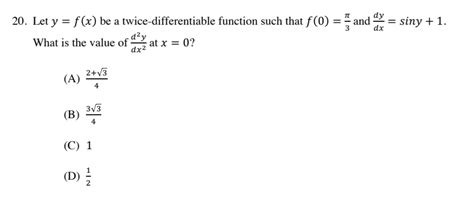 Solved 20 Let Yfx Be A Twice Differentiable Function