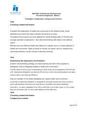 Week 8 Pre Class Assignments Doc NUR 225 Professional Nursing Issue Pre Class Assignment