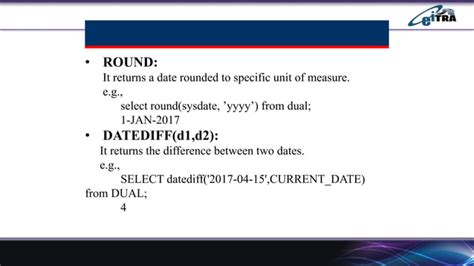Date Time Function In Database Pptx