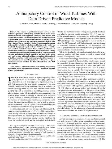 pdf anticipatory control of wind turbines with data driven predictive