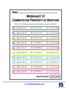 Commutative Property Worksheets Worksheets Com
