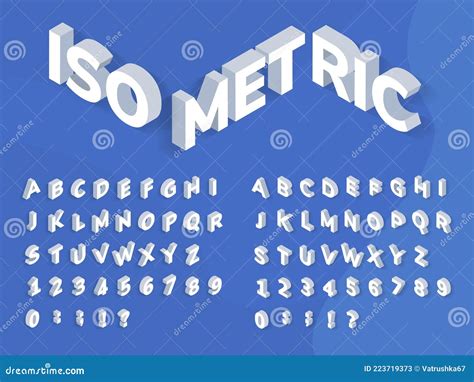 Isometric Font. 3d Perspective Effect Geometric Typography. Isometrical ...