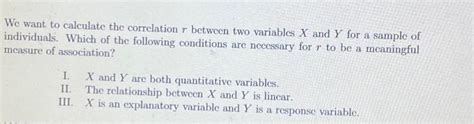 Solved We Want To Calculate The Correlation R Between Two Chegg