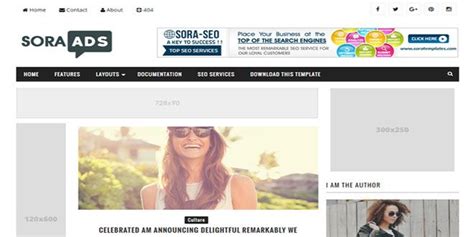 Sora Ads Blogger Template