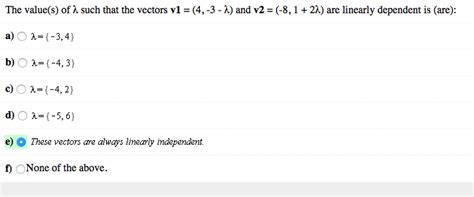 Solved The Values Of Lambda Such That The Vector V1 4