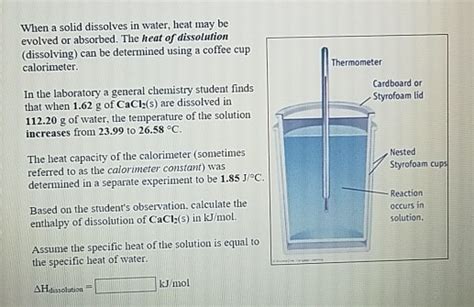 Solved When A Solid Dissolves In Water Heat May Be Evolved