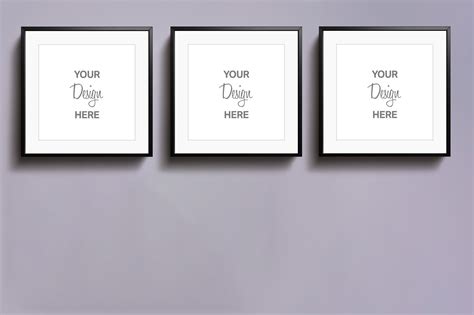 Movable Black Square Frame Mockup For Wall Art Square Frame Wall