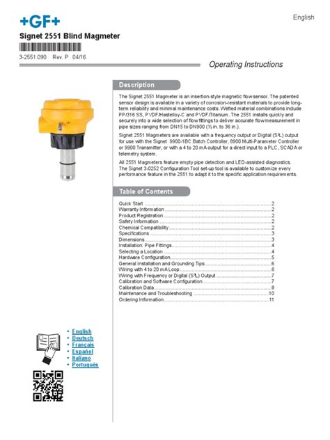 Gf Signet 2551 Blind Manual Pdf Pipe Fluid Conveyance