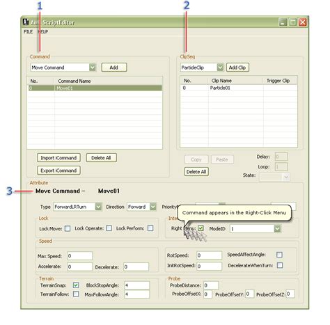 aml scripteditor interface