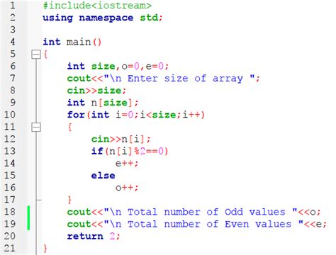 C Codes TO COUNT ODD AND EVEN NUMBERS FROM AN ARRAY C